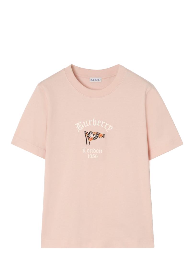 BURBERRY Burberry Embroidered Check Flag Cotton T-Shirt